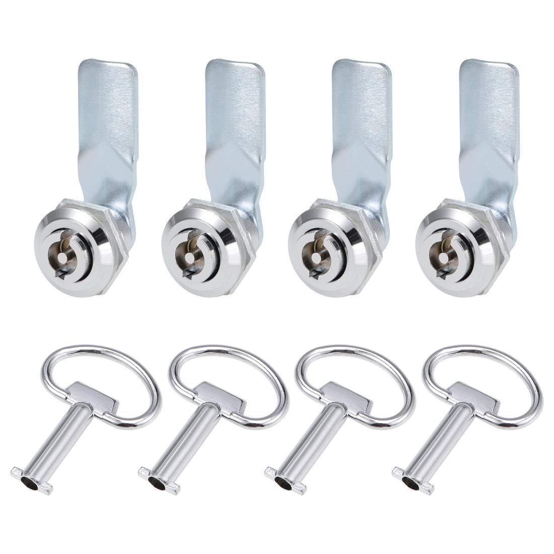 uxcell Tubular Cam Lock 18mm Cylinder Length Flat Cam Fits Up to 1/4 ...