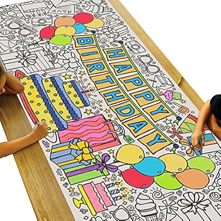 Amazon.com: Tiny Expressions Giant Birthday Coloring Poster - Rolled ...