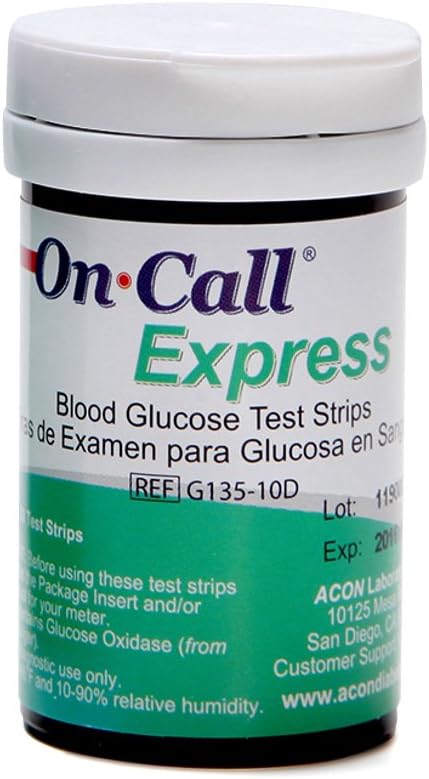 Amazon.com: On Call Express Blood Glucose Test Strips (50 Count ...