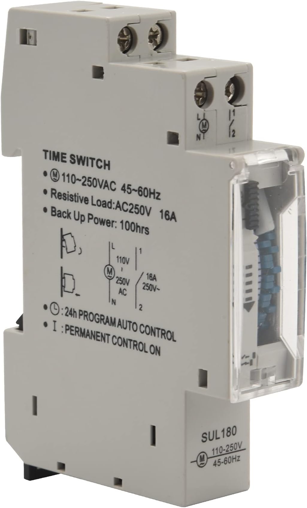 LogiLink DIN-Rail Zeitschaltuhr mit mechanischem Timer zum einfachen ...