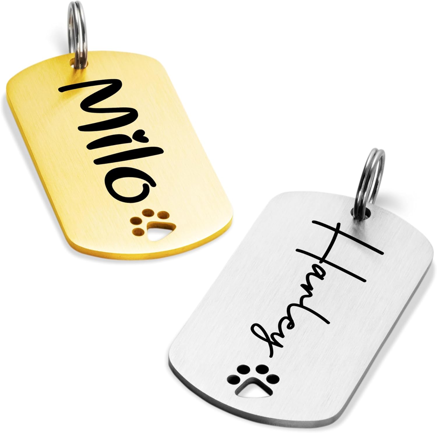 Amazon.com: Ultra Joys Dog Tags Personalized for Pets - Hollow Paw ...