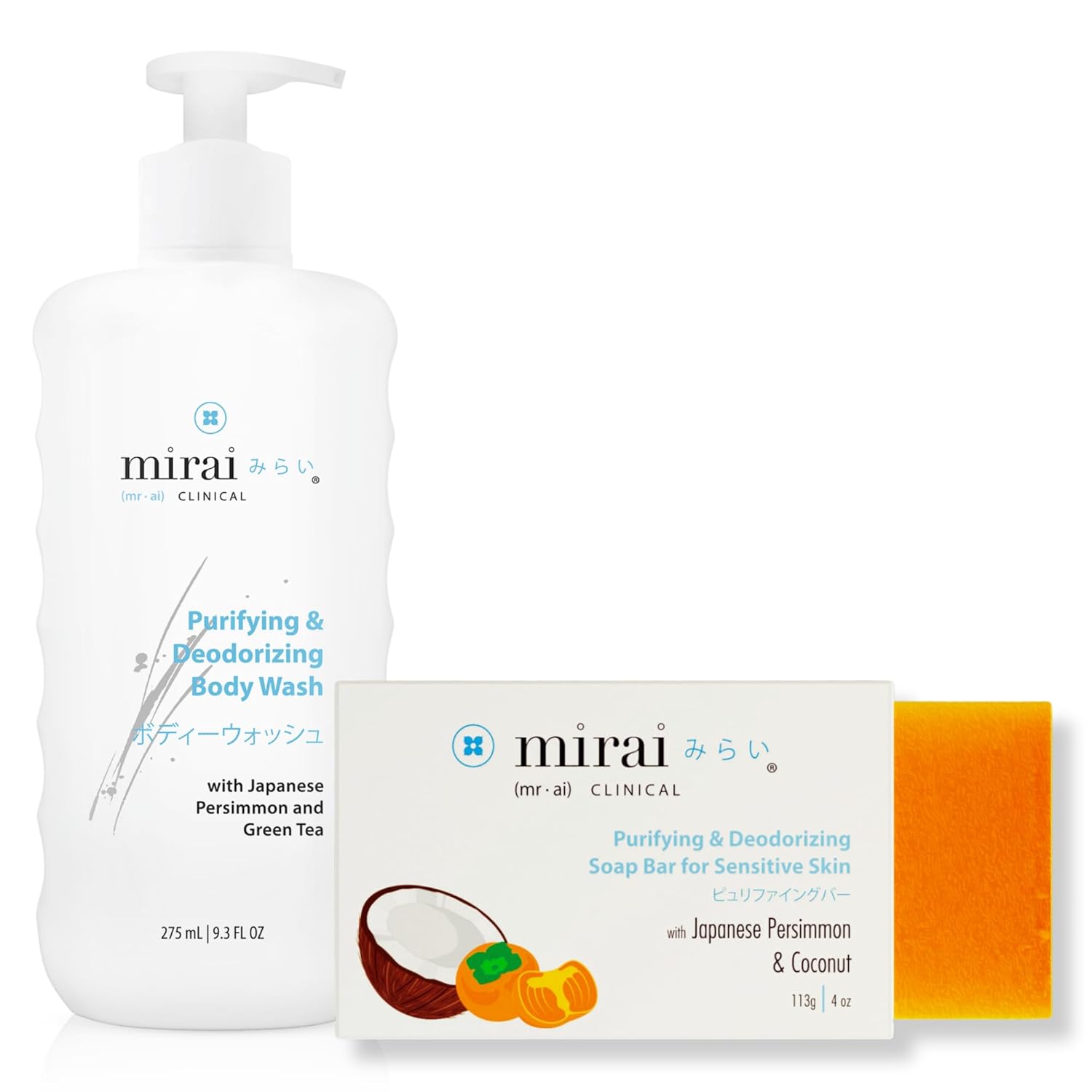 Amazon.com : Mirai Clinical Body Odor Eliminator Bundle: Renewing Body ...