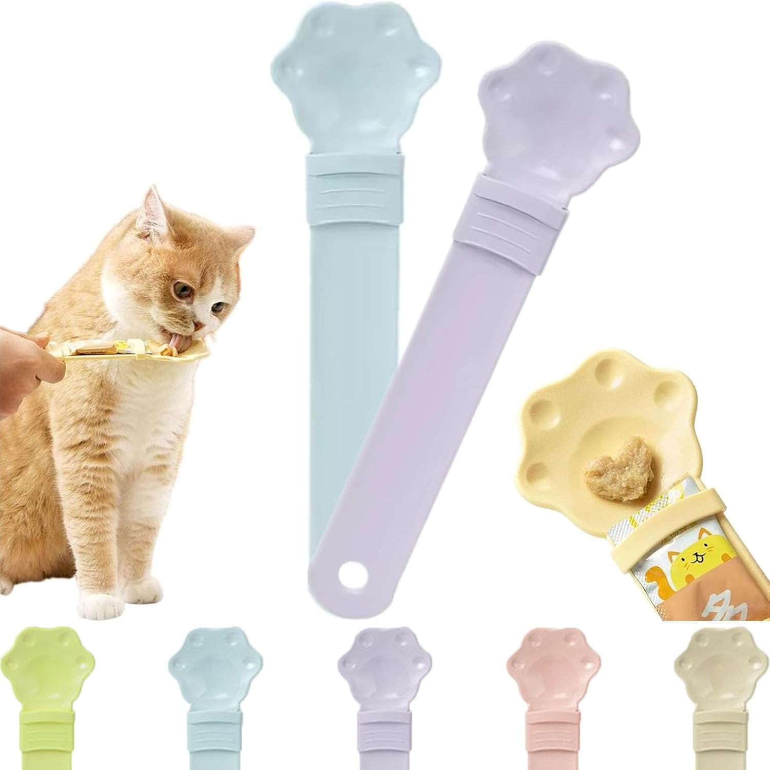 Amazon.com: Gossiribbn Happy Spoon For Cats, Cat Wet Treat Squeeze ...