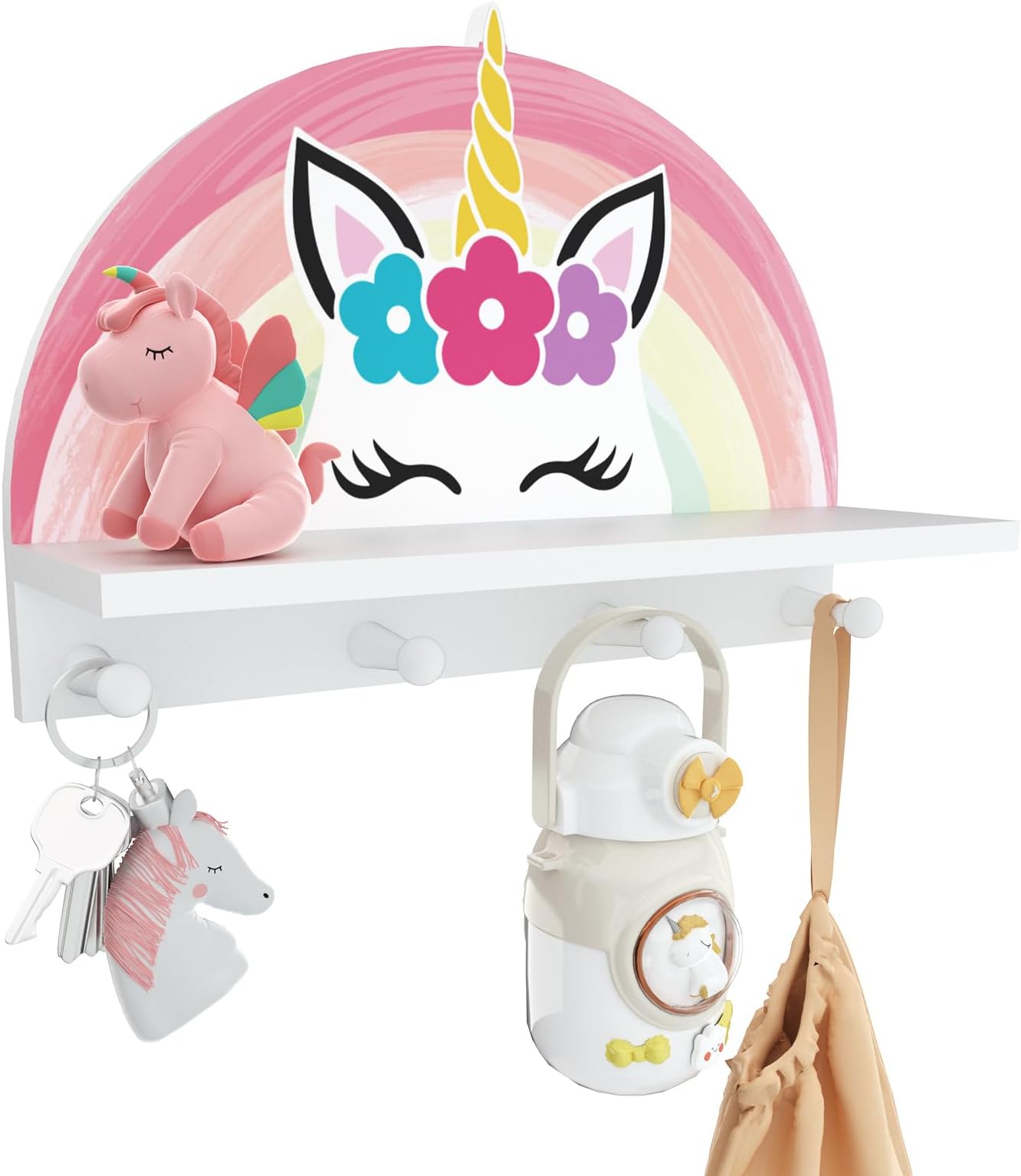 Amazon.com: Suzile 2 Pcs Wall Mounted Kids Coat Rack Cute Wooden Kids ...