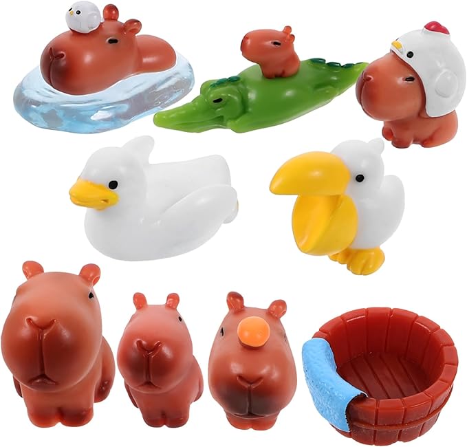 Amazon.com: Toyvian 10pcs Micro Landscape Capybara Mini Capybaras ...