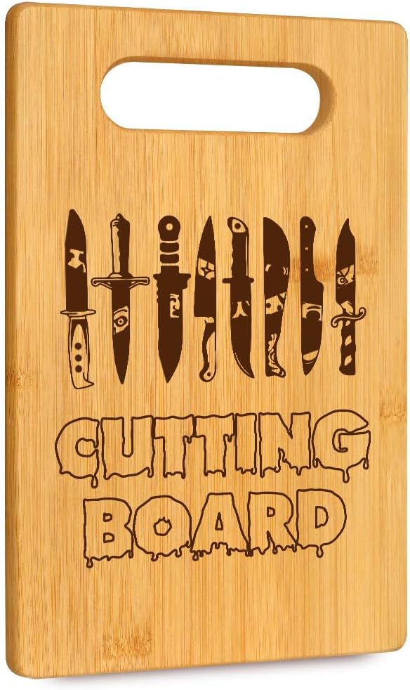 Amazon.com: Horror Film Movie Parody Bamboo Cutting Board, Humorous ...