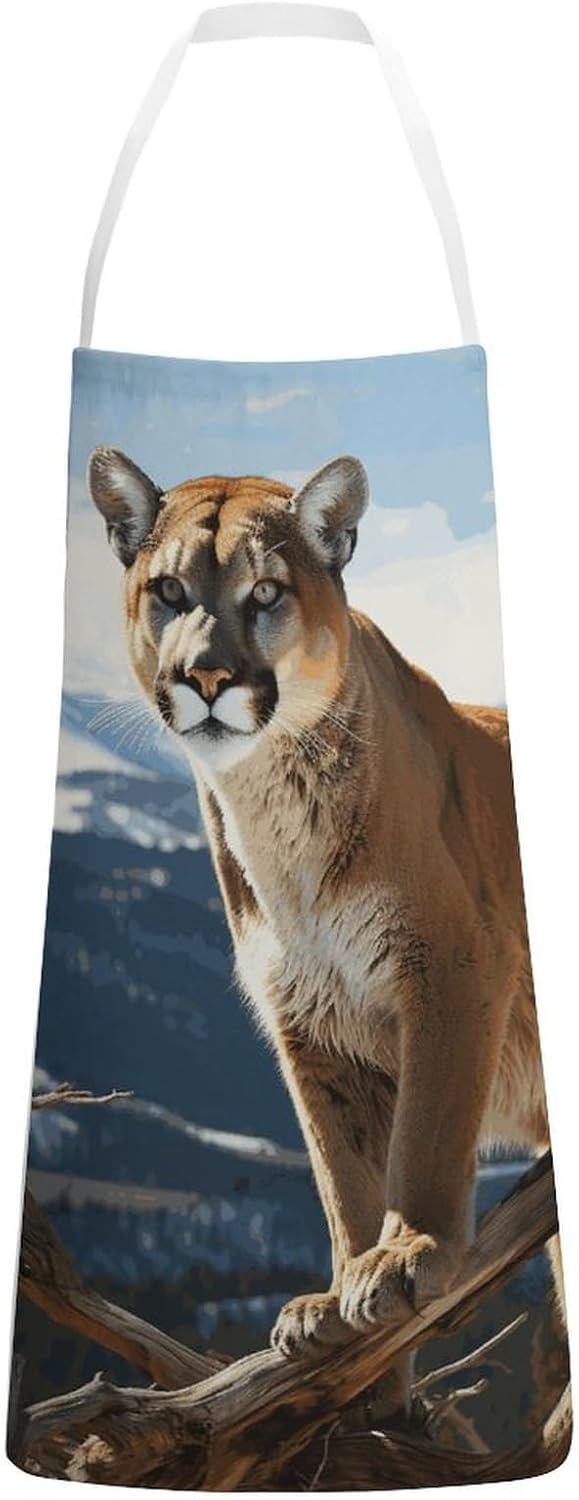 Amazon.com: GHEPSDW Panther Mountain Lion Apron Kitchen Aprons Unisex ...