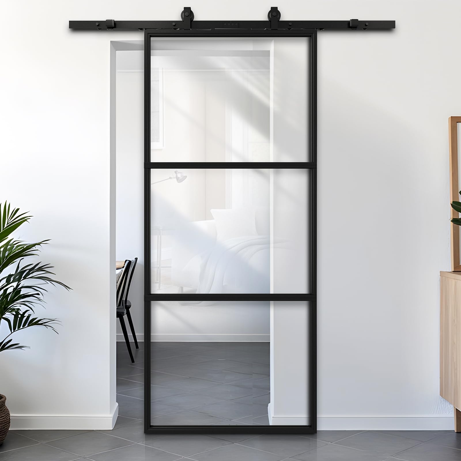 Snapklik.com : Winado 36in X 84in Glass Barn Door