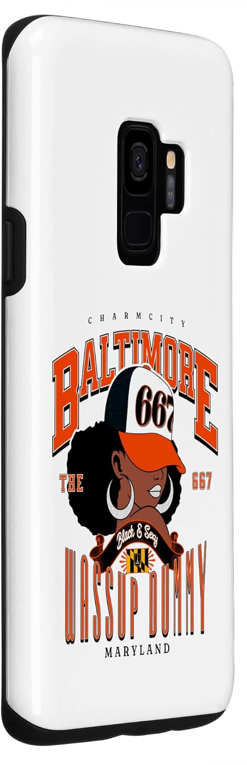 Galaxy S9 667 Area Code Baltimore Maryland Flag Blaq Girl Bmore Pride ...