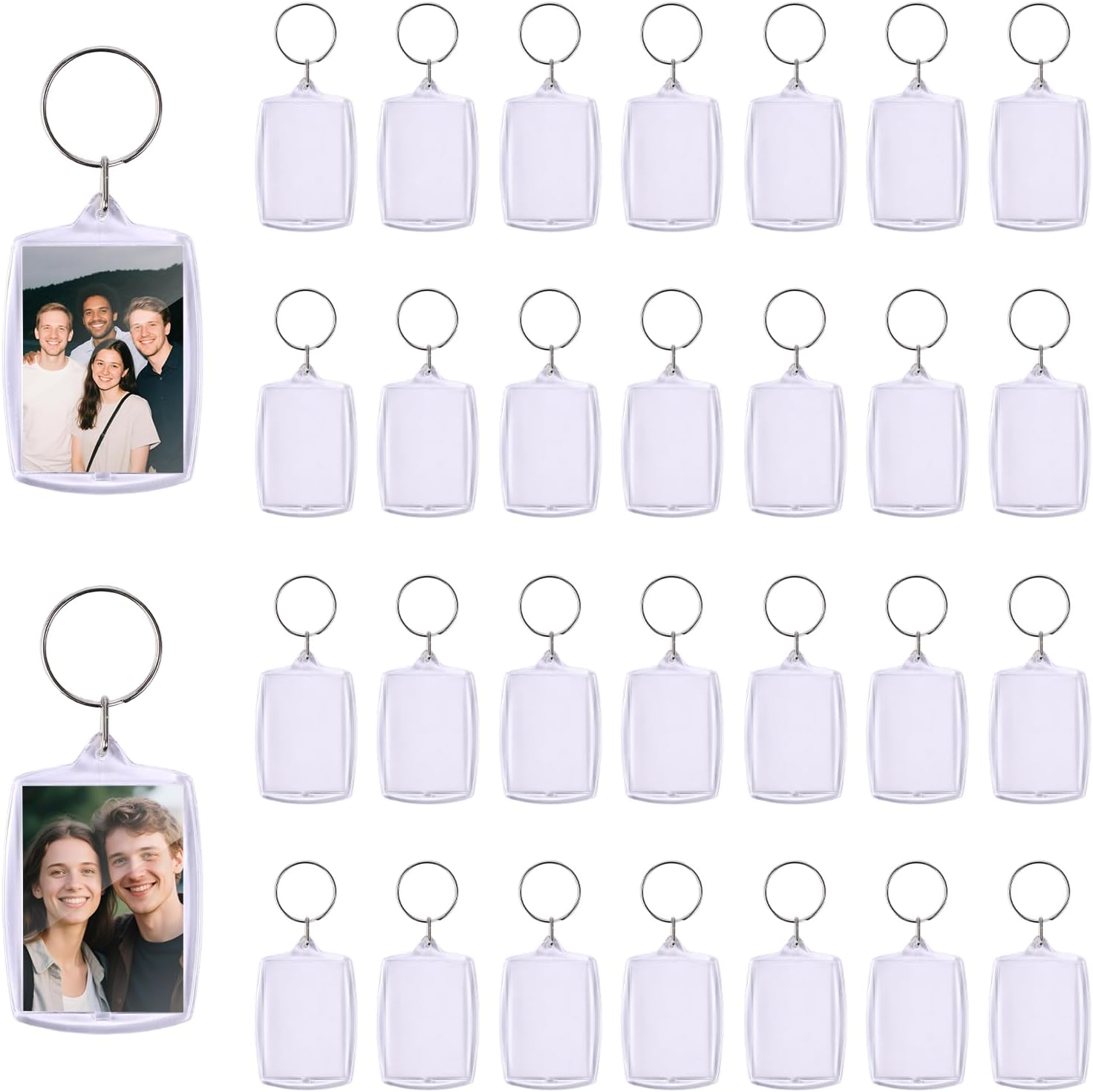 Amazon.com: JasperKino 30pcs Pendant Picture Frame keychain, Clear ...