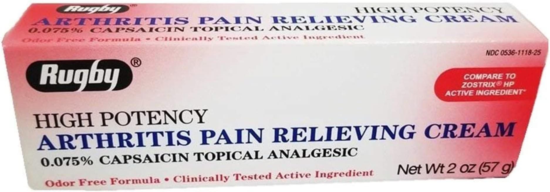 Amazon.com: Rugby Maximum Strength Pain Relieving Cream, 3oz. Per Tube ...