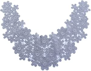 Amazon.com: Lace Embroidered Applique Neckline, Applique DIY Multicolor ...
