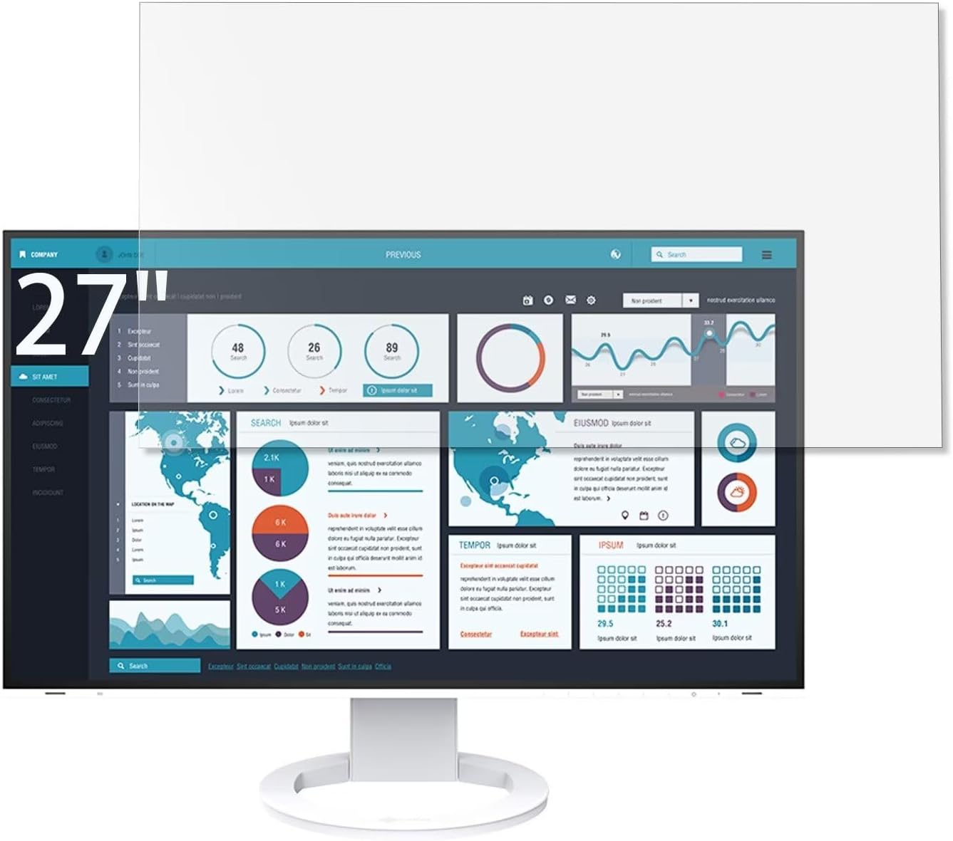 Amazon.co.jp: EIZO FlexScan EV2795 27インチ 16:9 用のフィルム [9H高硬度] 光沢 透明 PC液晶 ...