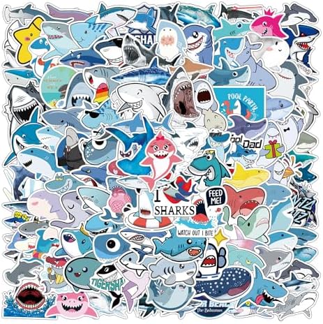 Amazon.com: Shark Stickers | 150PCS Ocean Shark Decals Waterproof Vinyl ...