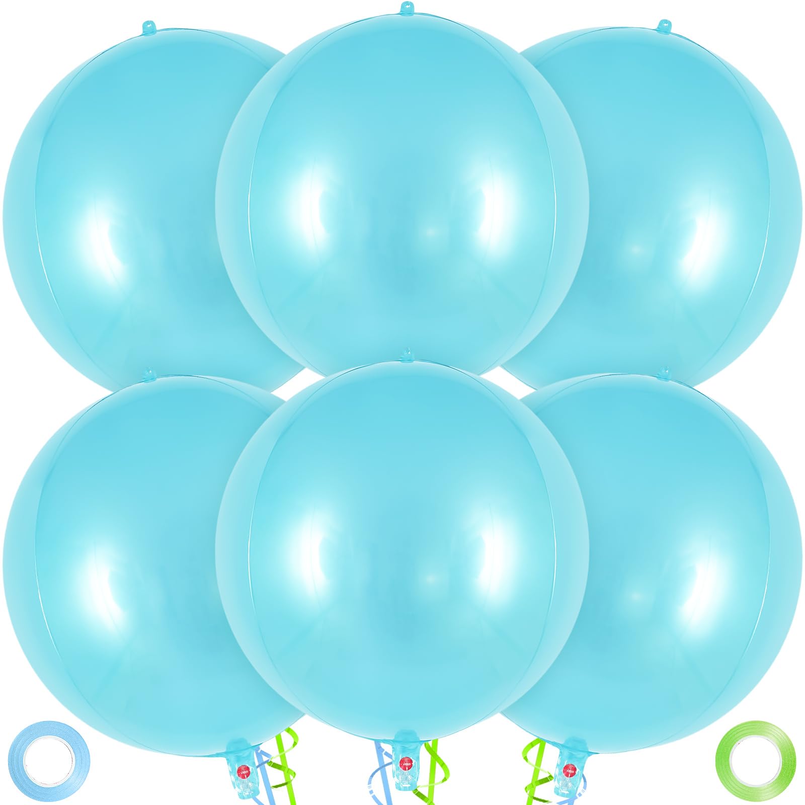 Amazon.com: Metallic Light Blue Balloons, 22 Inch Large Sphere Round ...