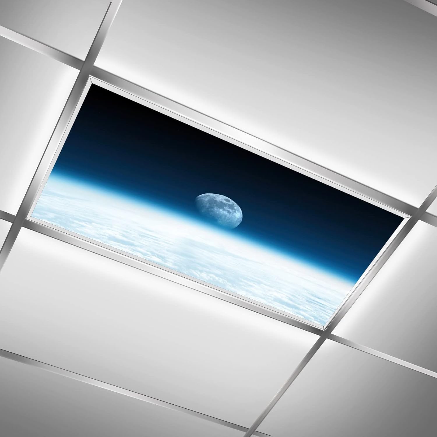 Lights Fluorescent Light Covers for Classroom Office Moon horizon earth ...
