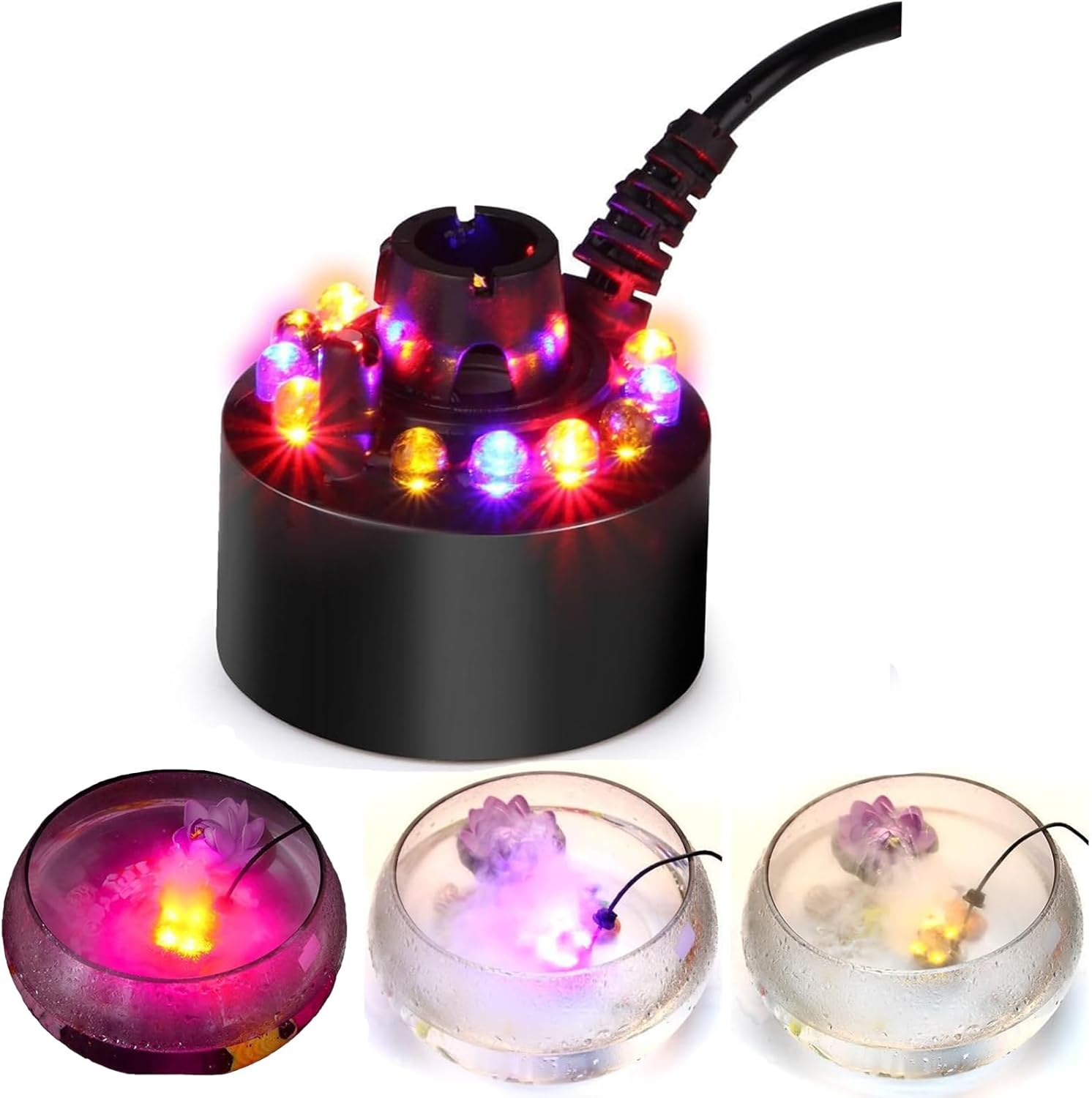 Ultrasonic Mini Mist Maker LED Mister Fogger Water Fountain Air ...