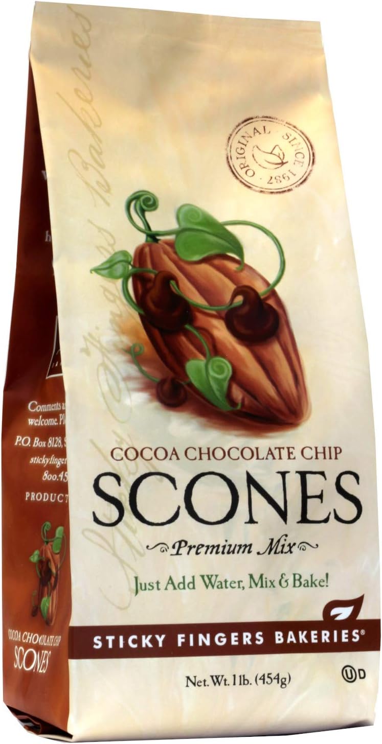 Amazon.com: Sticky Fingers Bakeries, English Scone Mix, Cocoa Chocolate ...