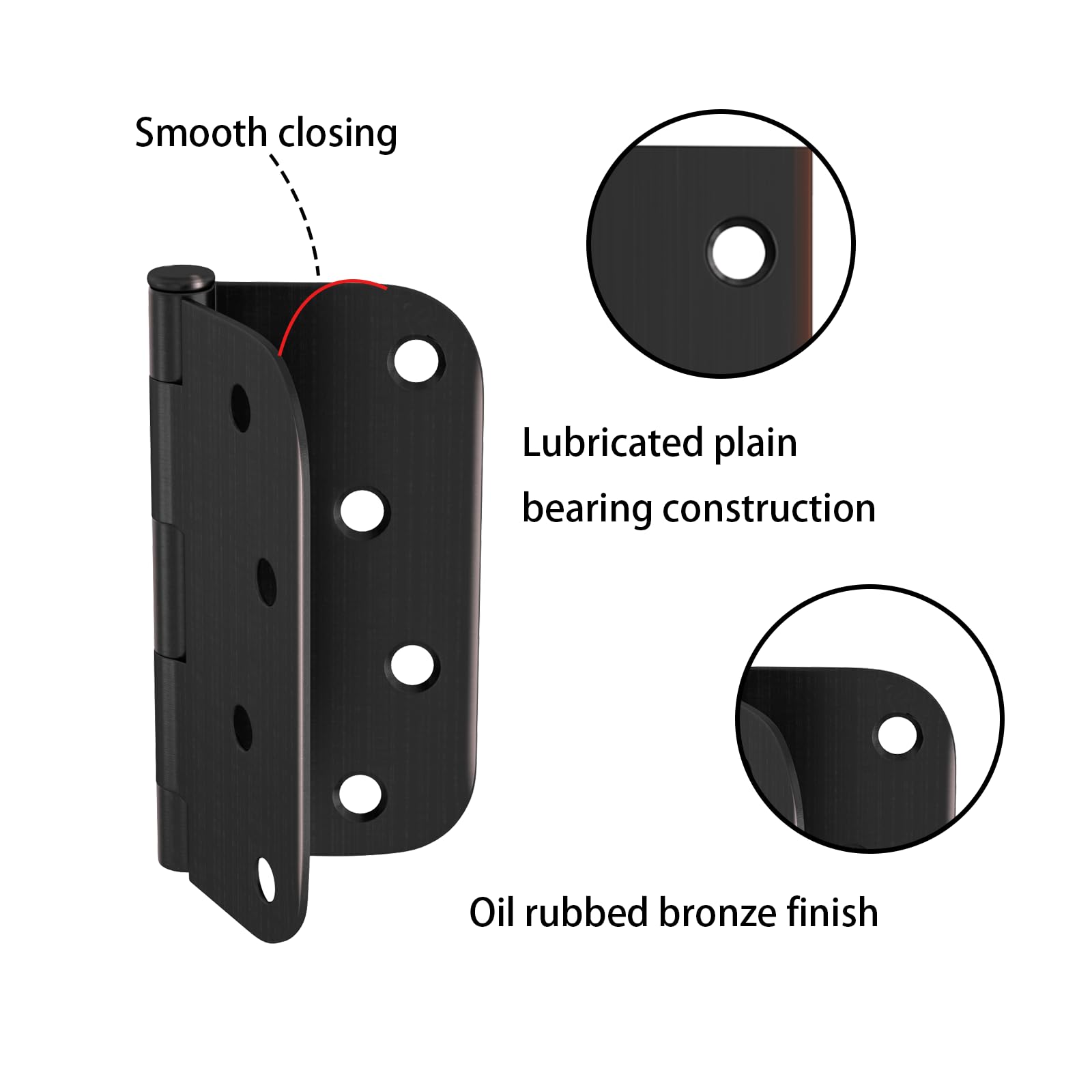 Snapklik.com : Haidms 18Pack Door Hinges Noise-Free Oil Rubbed Bronze ...