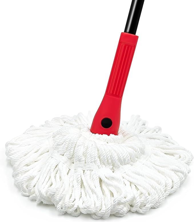 JEHONN Twist Mop with 57.5 inches Long Handle, Self Wringing String Mop ...