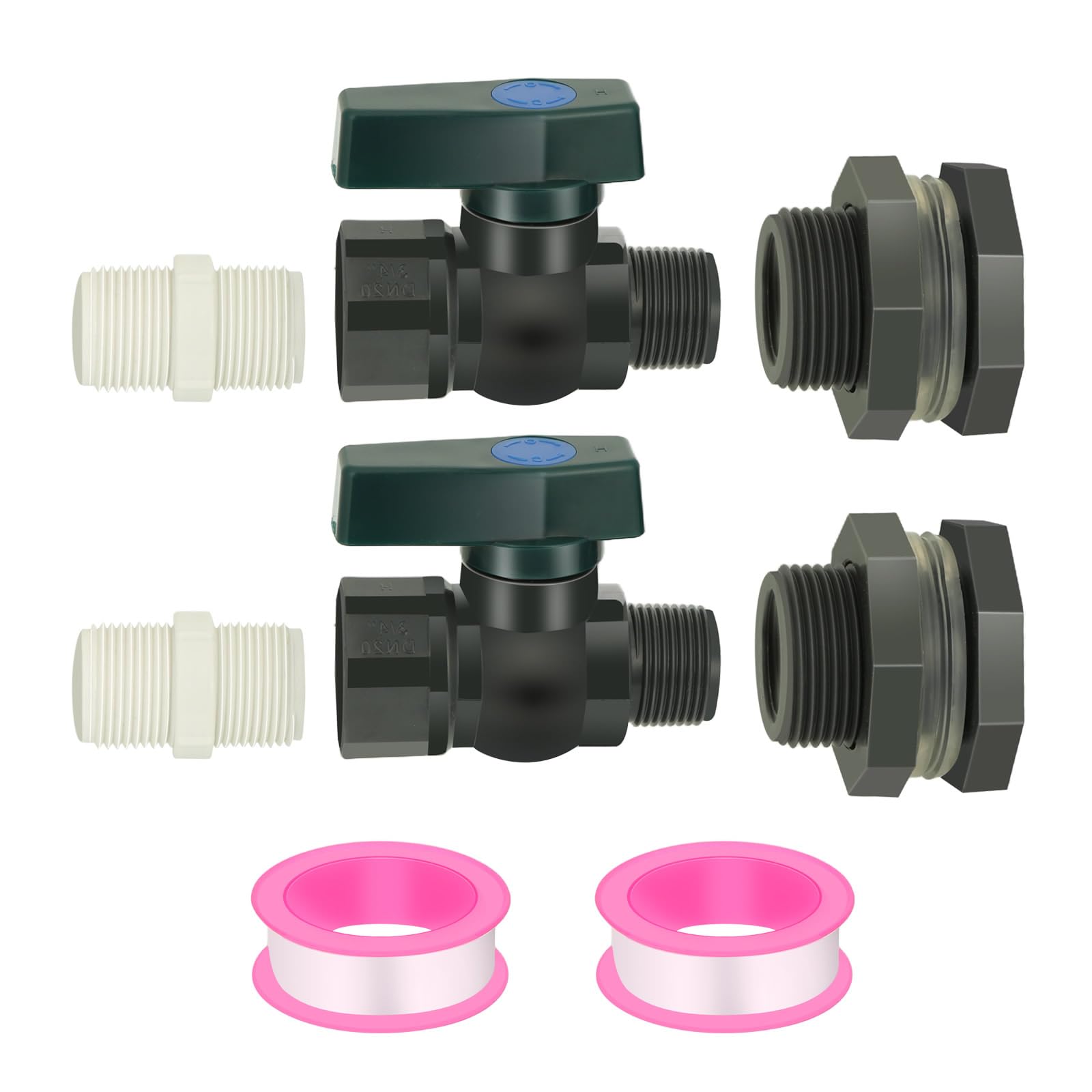 Amazon.com : 2 Pack Rain Barrel Spigot Kit, PVC Water Barrel Diverter ...