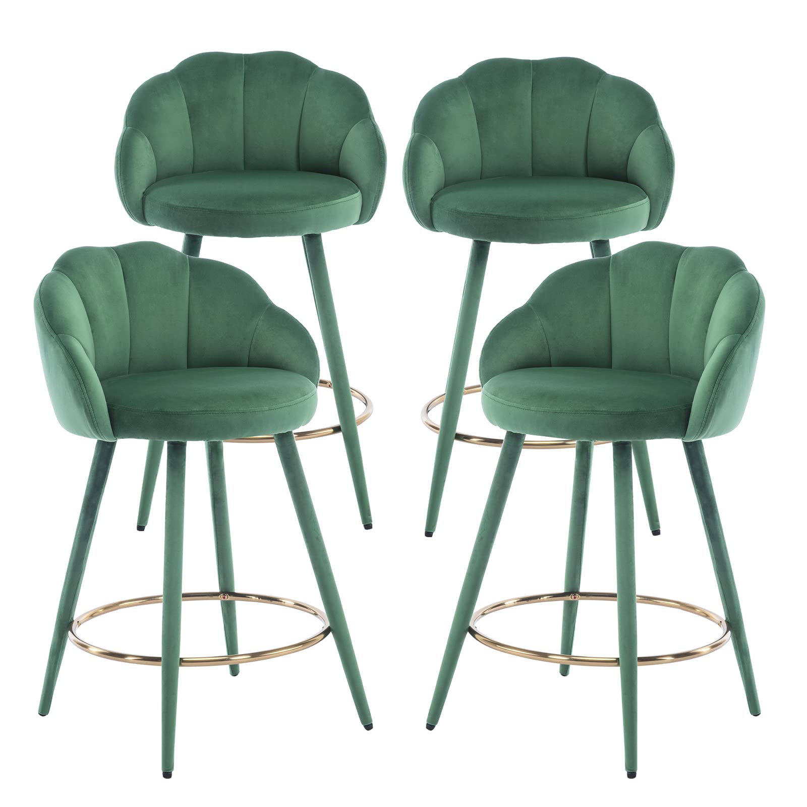 Amazon.com: Janoray Velvet Counter Stools Set of 4 Modern 25.5" Counter ...