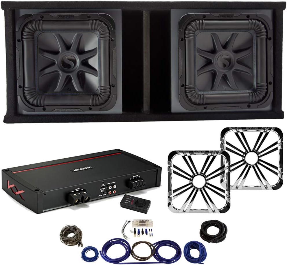 Amazon.com: KICKER L7S12 Subs Ported Box w/ 44KXA2400.1 Amp, Chrome LED ...