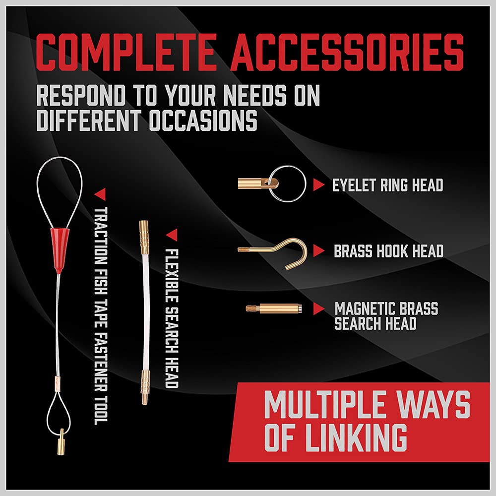 Snapklik.com : Electrical Fish Cable Wire Puller: 22.5ft Fiberglass ...