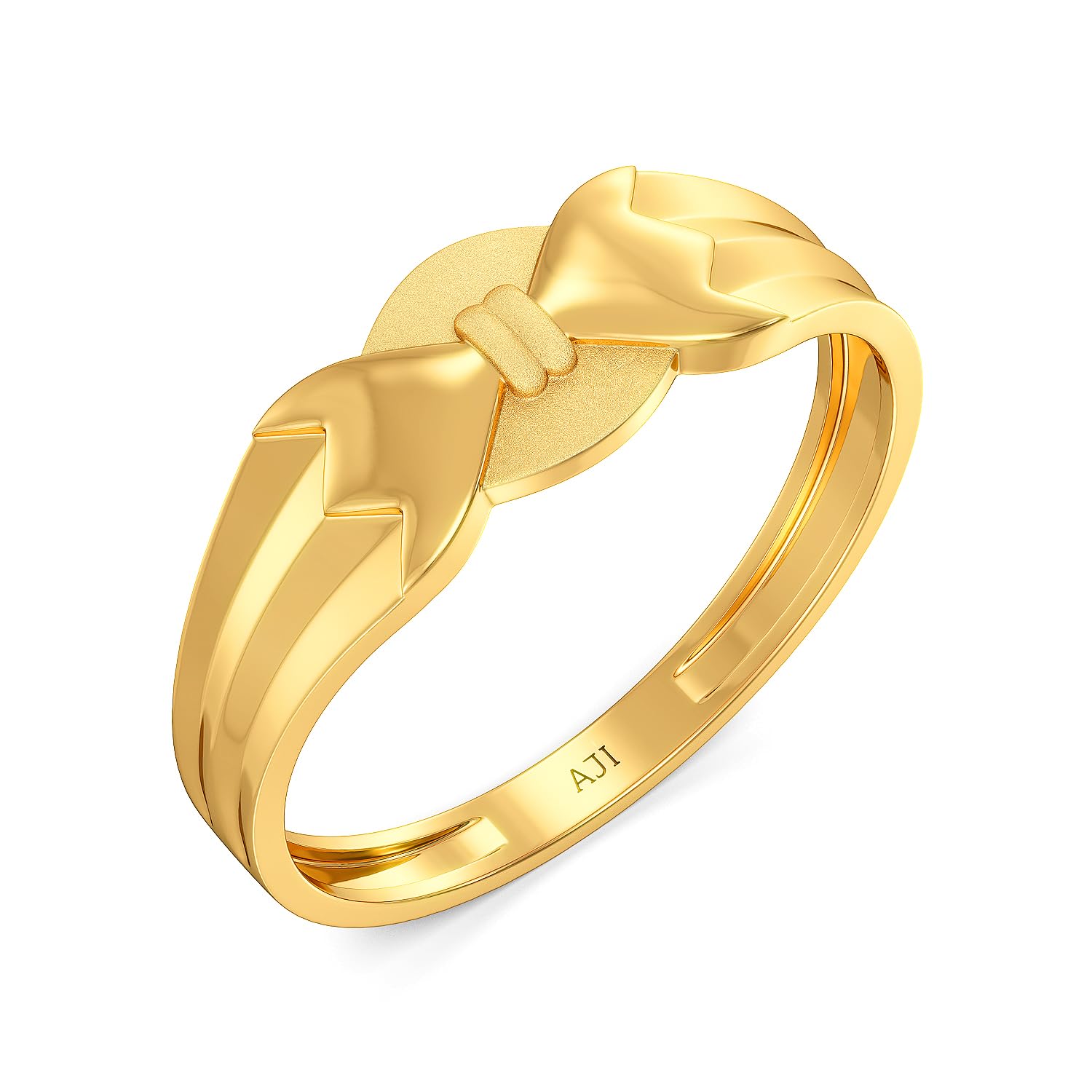Joyalukkas 22 k (916) Rich Refined Bow Mens Gold Ring : Amazon.in ...
