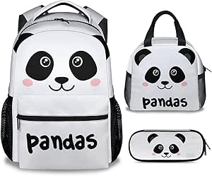 Amazon.com | Mercuryelf Panda Girls Backpack with Lunch Box Set, 3 in 1 ...