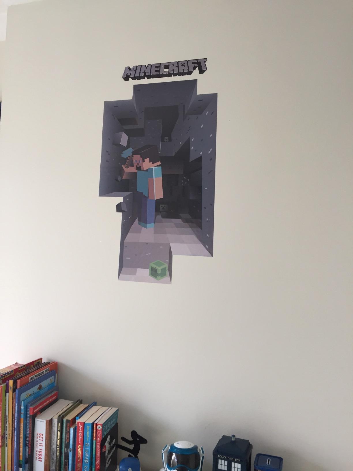 Official Minecraft - Steve Digging - Reusable Vinyl Wall Decal ...