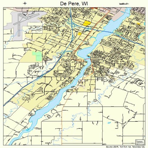 Amazon.com: Large Street & Road Map of De Pere, Wisconsin WI - Printed ...