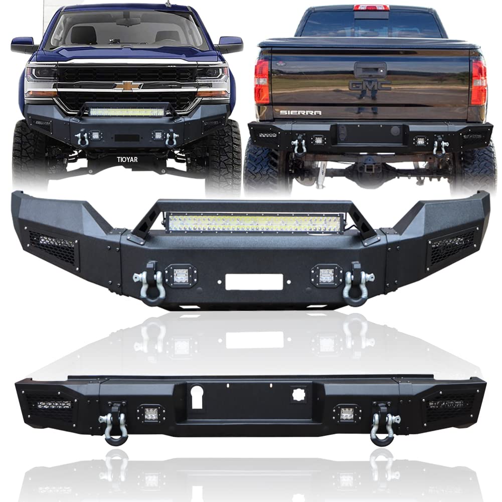 Front And Rear Bumpers Upgraded Texture Black Compatible With 2016 ...