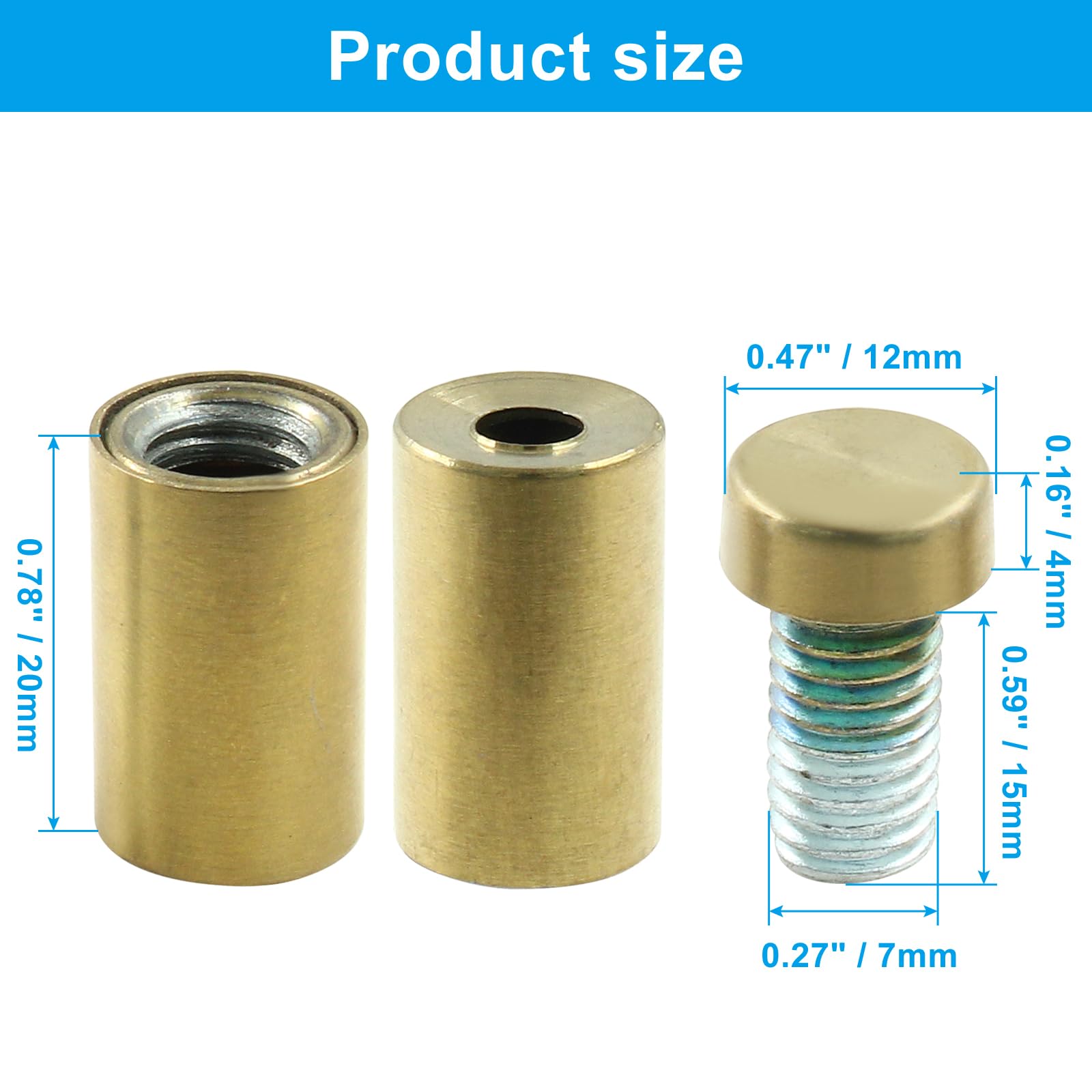 Snapklik.com : 12 Pcs 1/2" X 1" Sign Standoff Screws, Stainless Steel ...