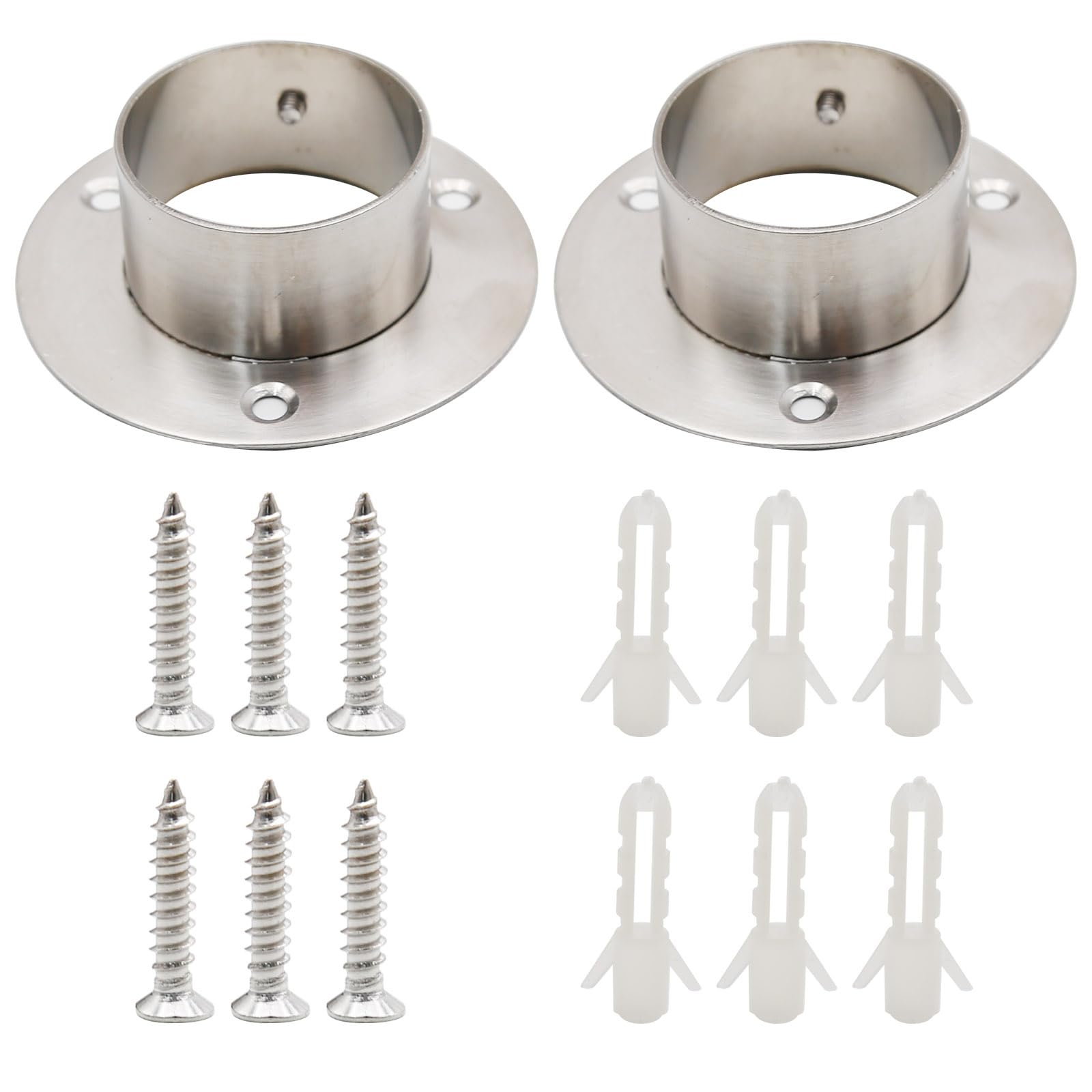 Amazon.com: SYOWADA 2Pcs Stainless Steel Closet Rod Flange Mounting ...