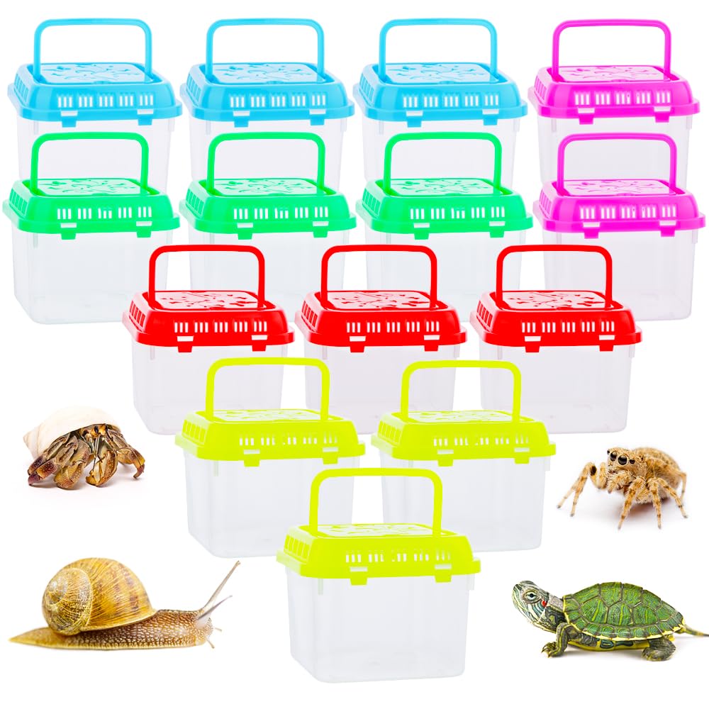 Amazon.com : 14 Pack Small Plastic Reptile Carrier Breeding Box ...