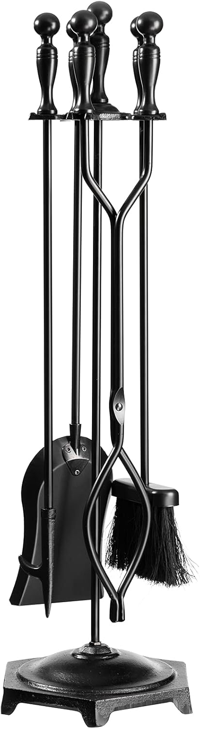 Amazon.com: DOEWORKS Fireplace Tools Sets 5 Pieces Fire Tool Set for ...