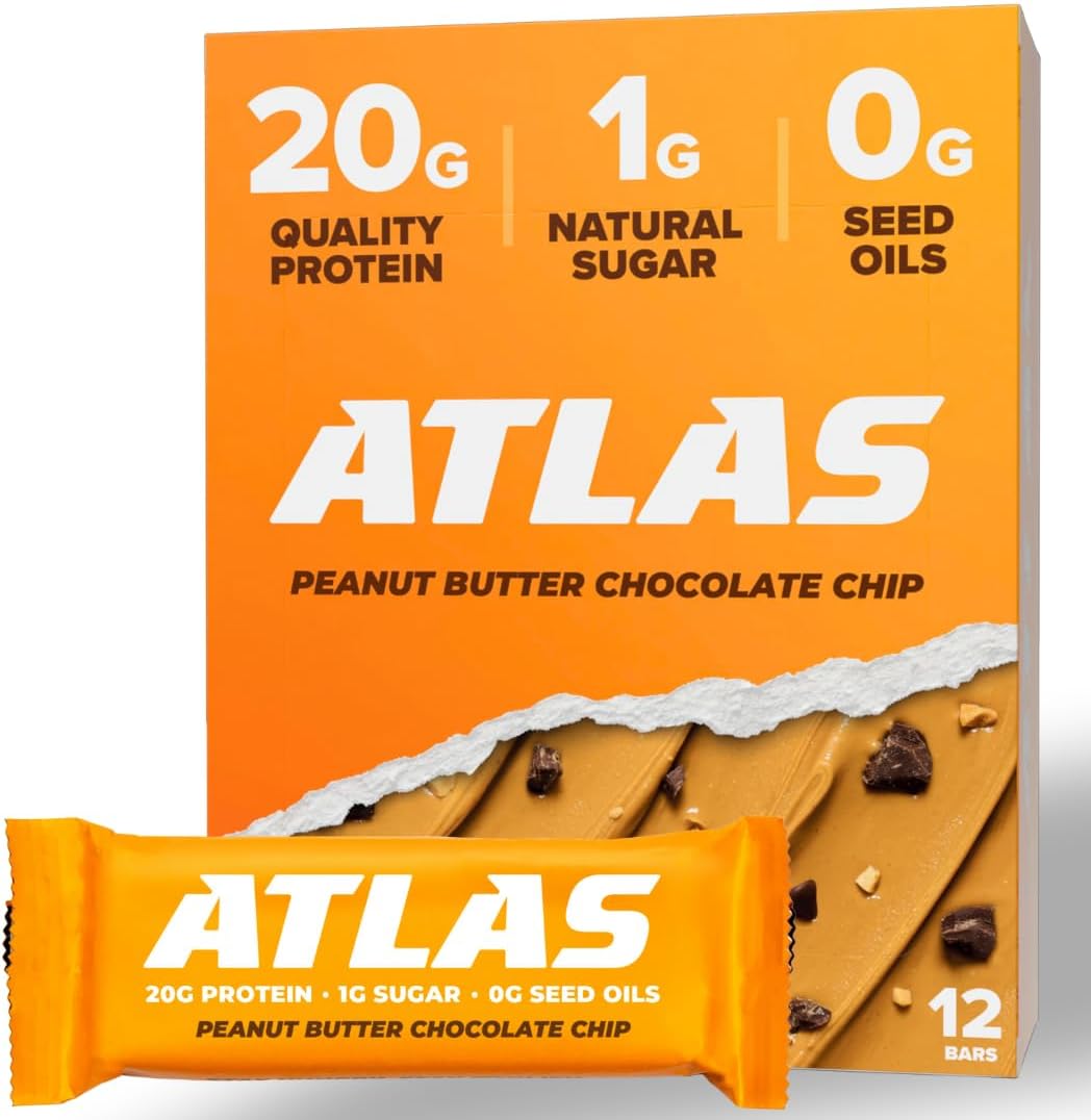 Amazon.com : Atlas Protein Bar – 20g Clean Protein, 1g Natural Sugar ...
