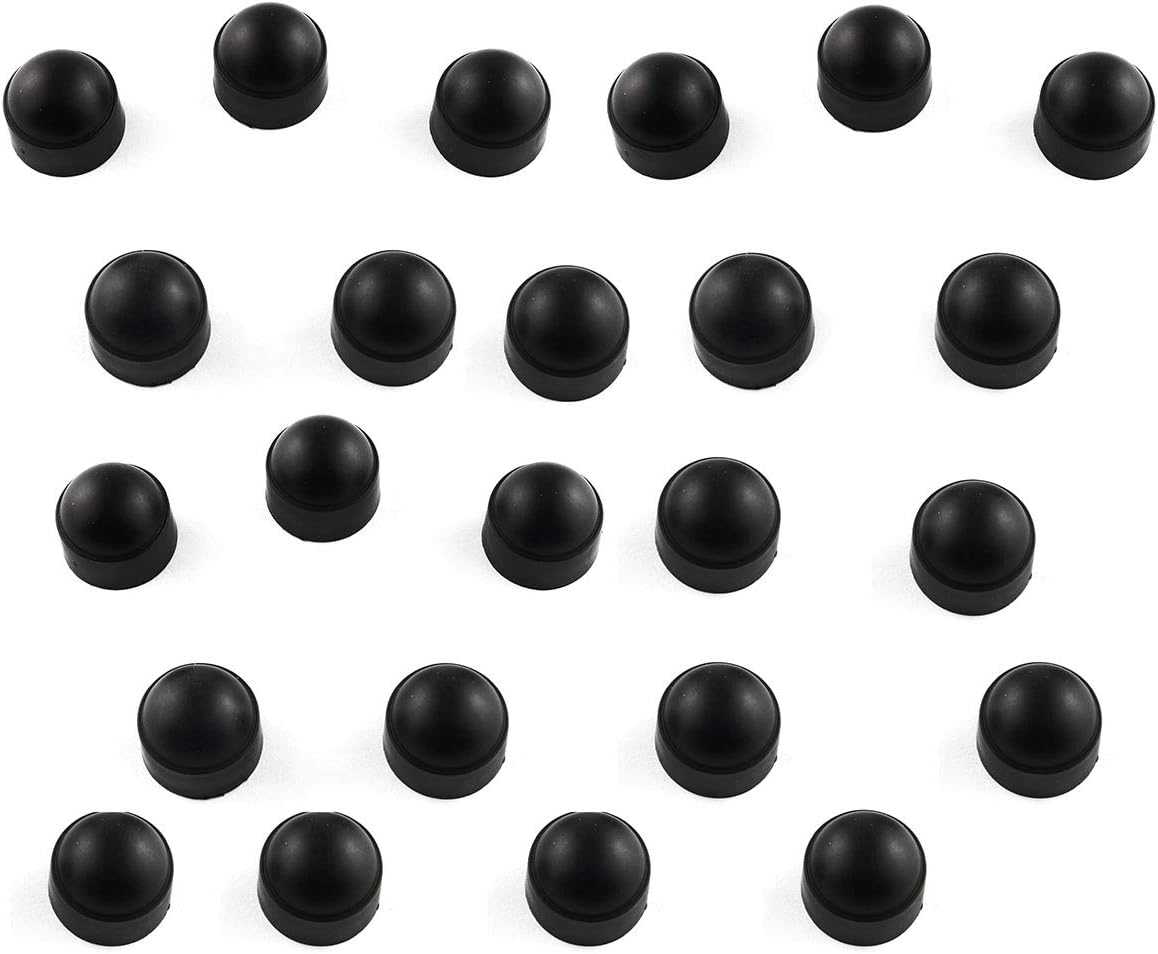 E-outstanding 24pcs M8 Plastic Hexagon Bolt Nut Black Nylon Dome ...