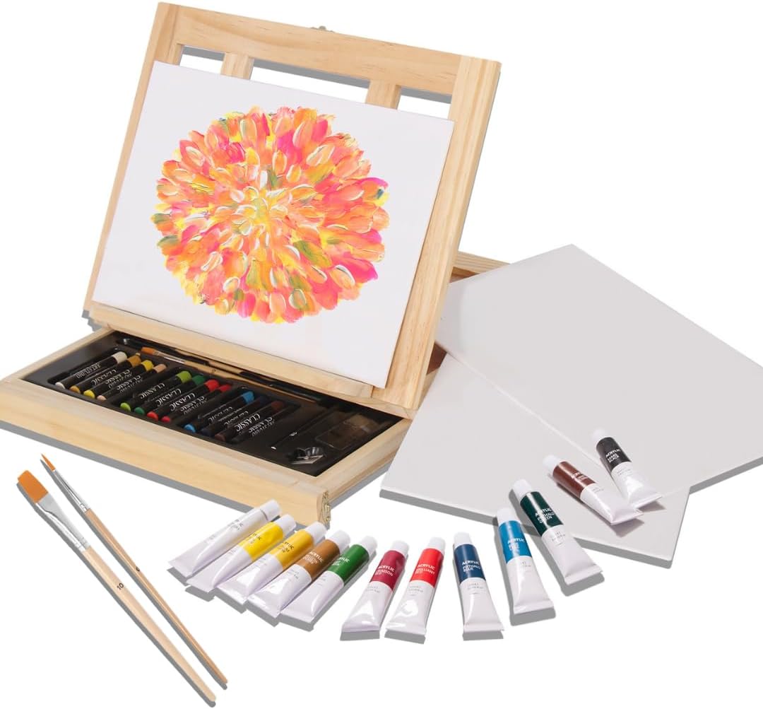 ARTISTIK Art Set with Wooden Storage Case - 46 Piece Artist Supplies ...
