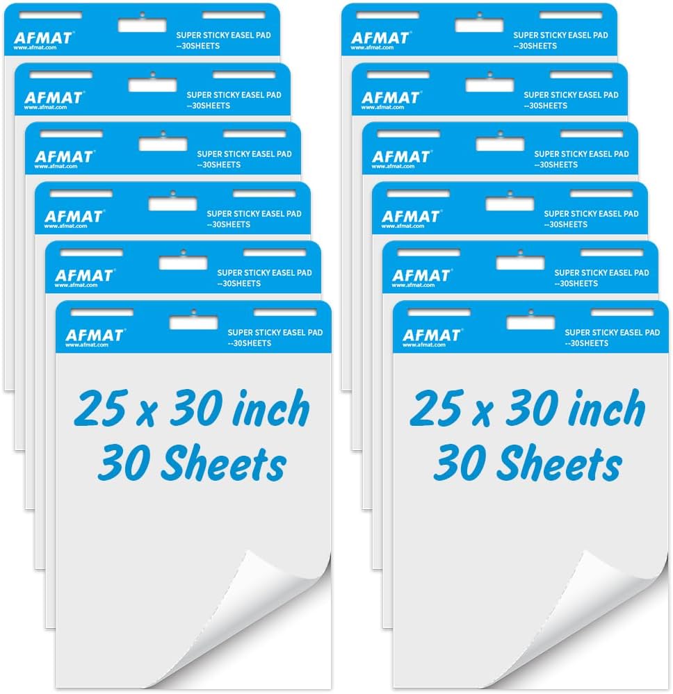 Amazon.com: AFMAT Sticky Easel Pad, 12 Pads, UPGRADED Chart Paper for ...