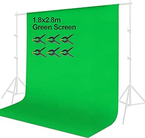 EMART Green Screen, 1.8x2.8m Greenscreen Backdrop Fabric Cloth, Chroma ...