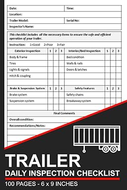 Trailer Daily Inspection Checklist: Trailer Pre-Trip Inspection Report ...