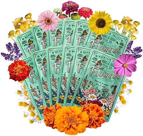 Amazon.com : Set of 100 Assorted Valley Green Flower Seed Packets ...
