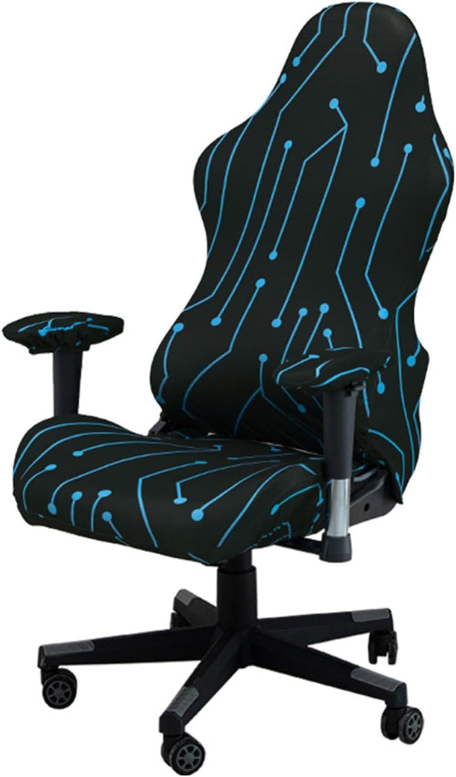 Moorle Gaming Chair Covers, Gaming Chair Covers Stretch 4 Piece, Black ...