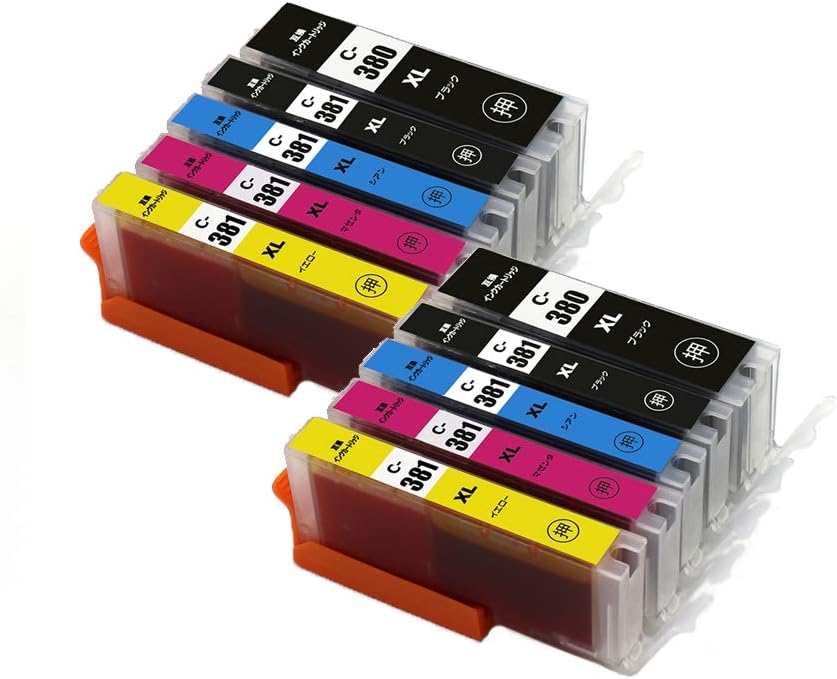 Amazon.co.jp: 【pomme】 BCI-381XL+380XL/5MP 染料 お得な5色セット×2 大容量 キヤノン対応 互換インク 残量表示機能付 ISO14001 ...