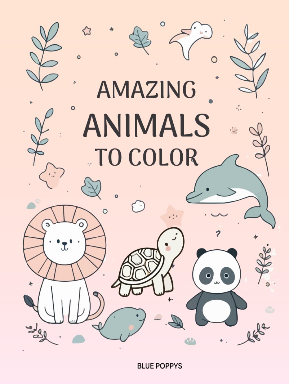 Animal Facts and Coloring book: Hard Cover: Poppys, Blue: 9798345585528 ...