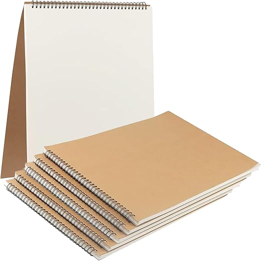MAHIONG 5 Pack A3 Sketchbook, 60 Pages/30 Sheets 160gsm Spiral Bound Sketch Book, Drawing Sketch ...