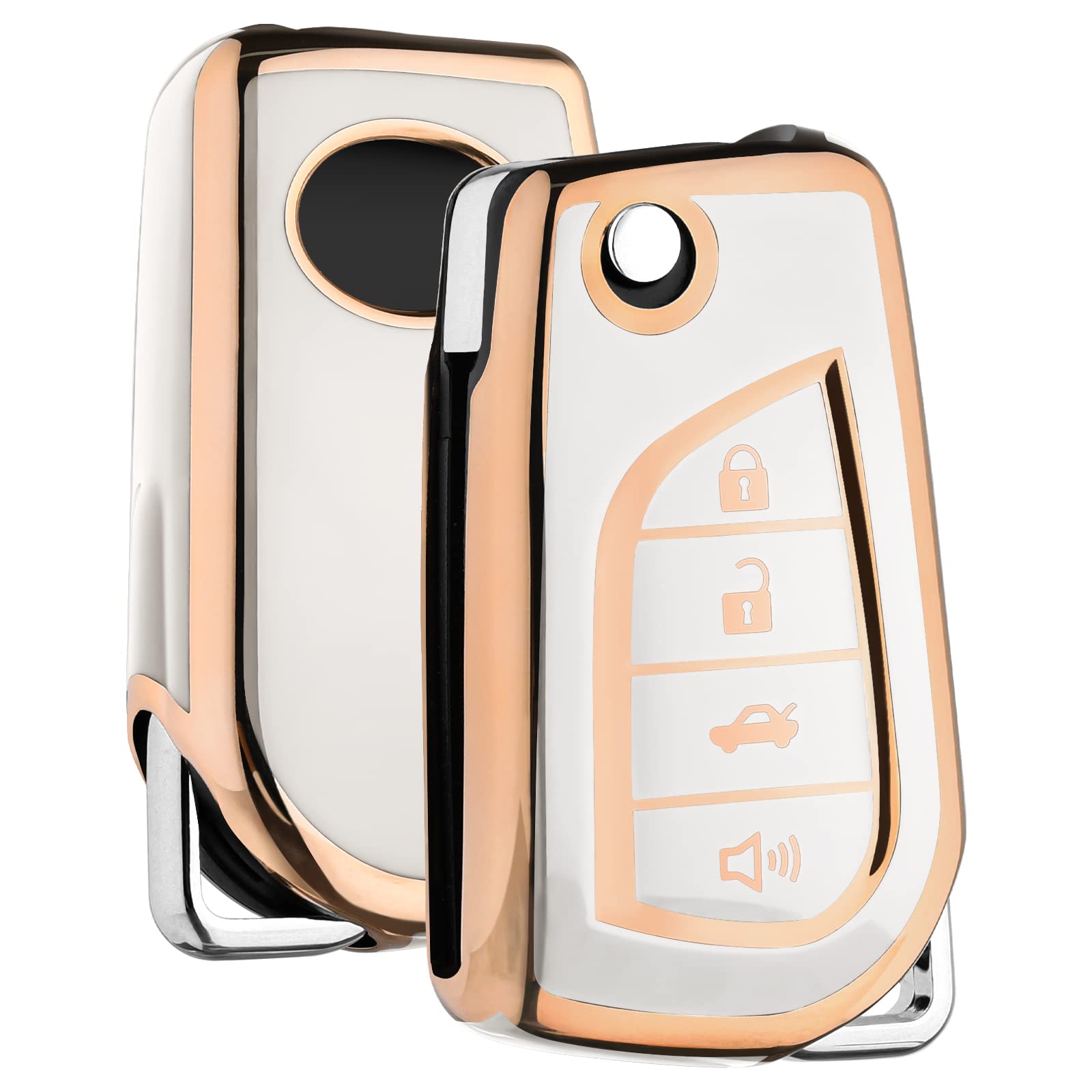 Amazon.com: ELOHEI Key Fob Cover for Toyota,Premium Soft TPU 360 Degree ...