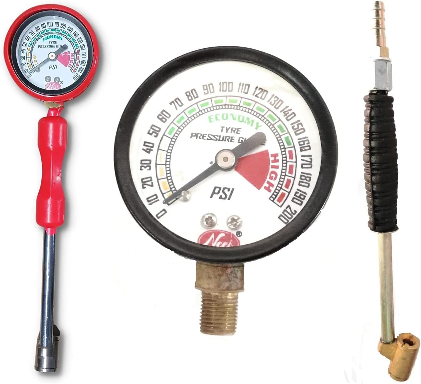 Air Pressure Rod Gauge(200 PSI) with Air Pump Nozzle Inflatable Dual ...